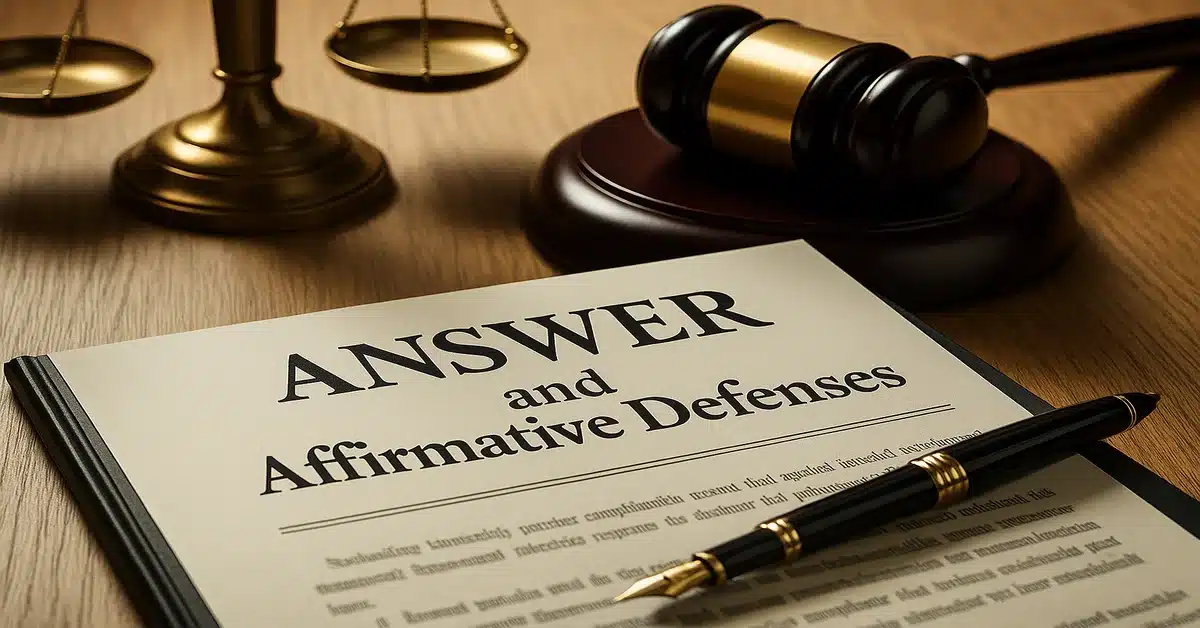 How to Respond to a Lawsuit with an Answer and Affirmative Defenses ...