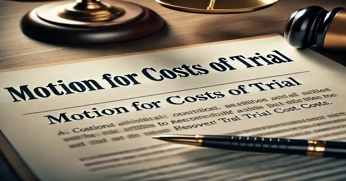 Recovering Trial Expenses: Filing a Motion for Costs of Trial - Courtroom5