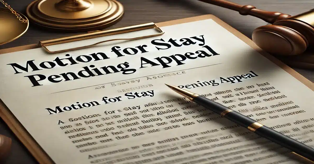 Pausing a Judgment: Filing a Motion for Stay Pending Appeal - Courtroom5